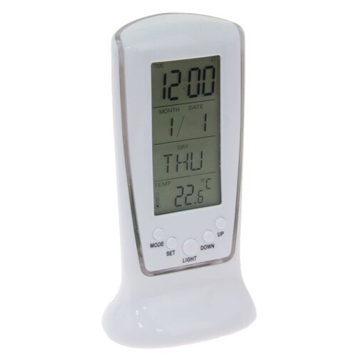 Luazon Home Будильник Luazon LB-02 "Обелиск", часы, дата, температура, подсветка, белый