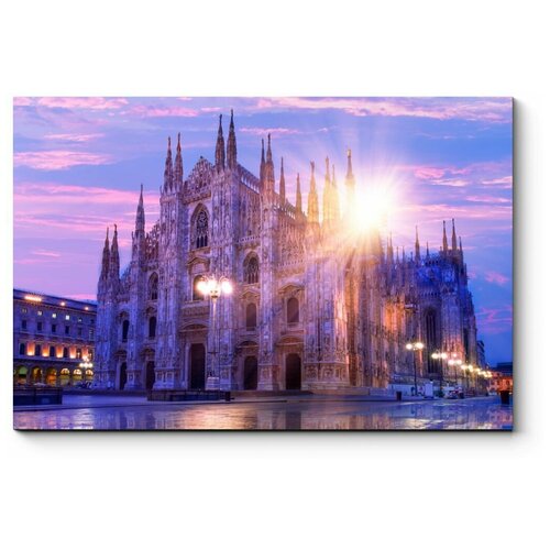 Модульная картина Миланский собор в лучах закатного солнца 50x33