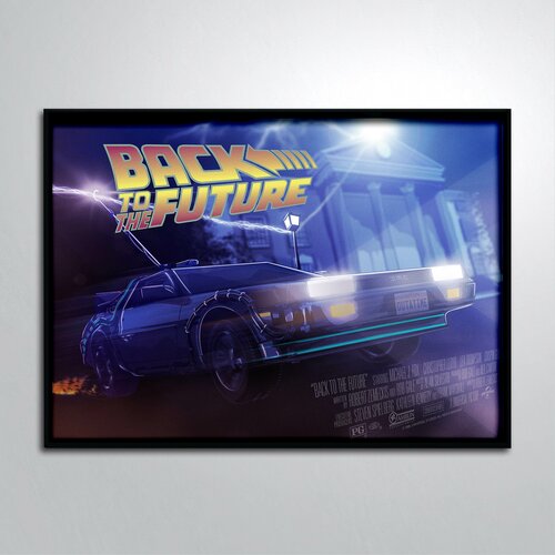 Постер в раме/ Роберт Земекис Назад в будущее Молния DeLorean Back to the Future