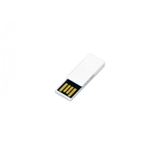 Пластиковая флешка зажим скрепка для нанесения логотипа (128 GB USB 2.0 Белый p_clip01)