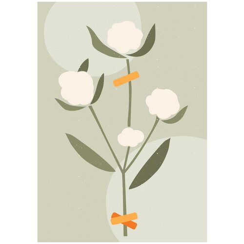 Постер / Плакат / Картина Цветы и растения - Белые цветы 40х50 см в раме
