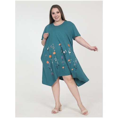 Платье ZOYA, размер 68, зеленый, голубой