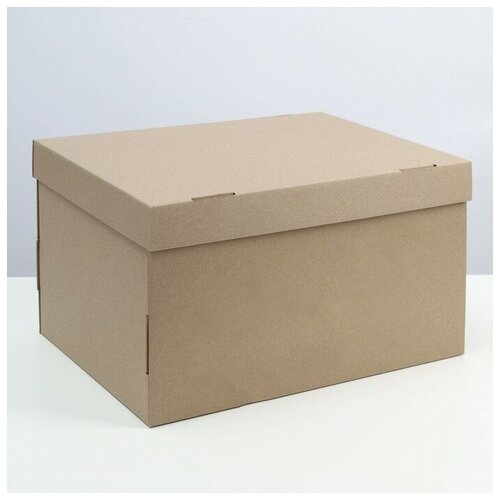 Коробка складная, крышка-дно, бурая, 37 х 28 x 18 см, 5 штук