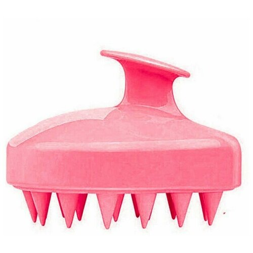Nail Art Массажная силиконовая щетка для мытья волос и кожи головы, розовый
