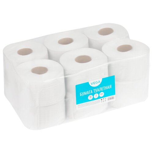Туалетная бумага VEGA Professional цвет натуральный, однослойная  (338706) 12 рул.