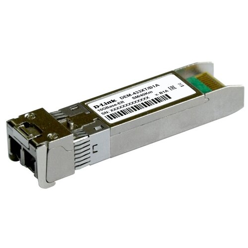 D-Link 433XT/B1A Трансивер SFP+ с 1 портом 10GBase-ER для одномодового оптического кабеля (до 40 км)