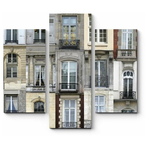 Модульная картина Парижские окна110x99
