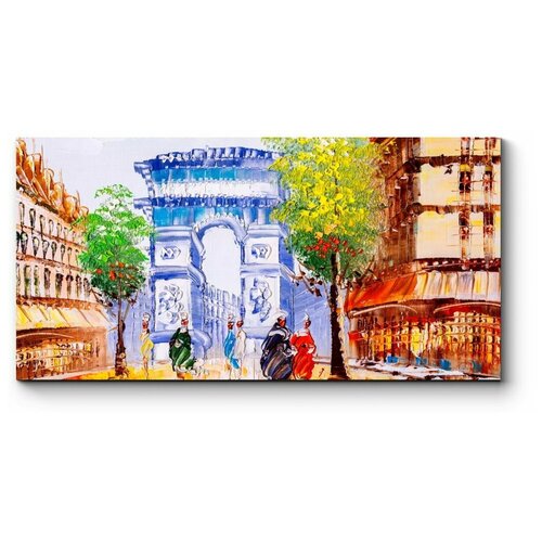 Модульная картина На улочках Парижа 50x25