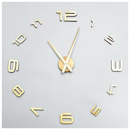 Часы-наклейка, серия: DIY, "Акстелл", плавный ход, d-120 см, 1 ААА, золотистые