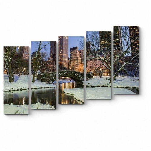 Модульная картина Зимний вид Центрального Парка190x133