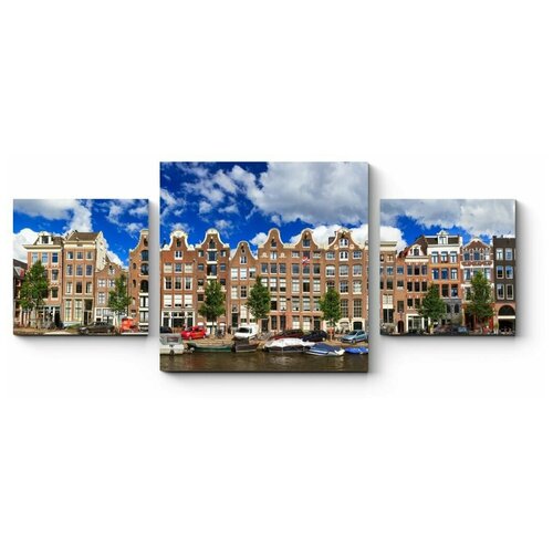Модульная картина Отличный день для прогулки по каналам Амстердама 70x30