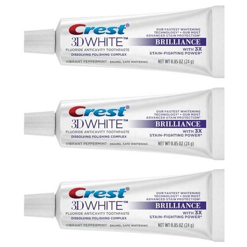 Зубная паста Crest 3D White Brilliance 24 грамма, 3шт
