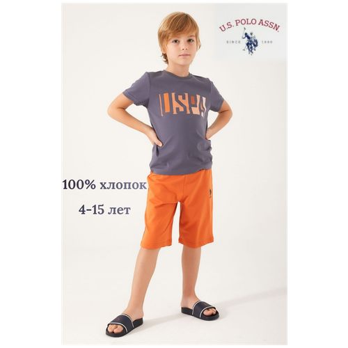 Комплект одежды U.S. POLO ASSN., размер 10-11 (140-146), синий, оранжевый