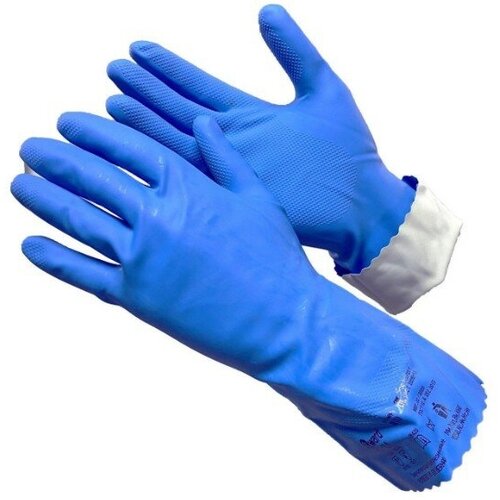 Прочные латексные хозяйственные перчатки с добавлением нитрила Gward Silver, размер M, 1 пара