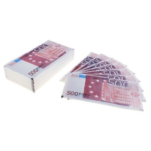 Сувенирные салфетки "500 евро", 2-х слойные, 25 листов, 33х33 см (2 шт)