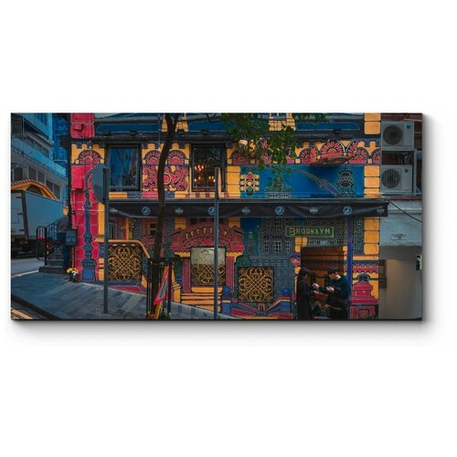 Модульная картина Уютный магазинчик в Гонконге 80x40