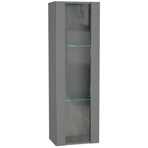 Шкаф-витрина для посуды НК-мебель Point тип-21 без блока питания, (ШхГхВ): 40х29х126 см, серый графит