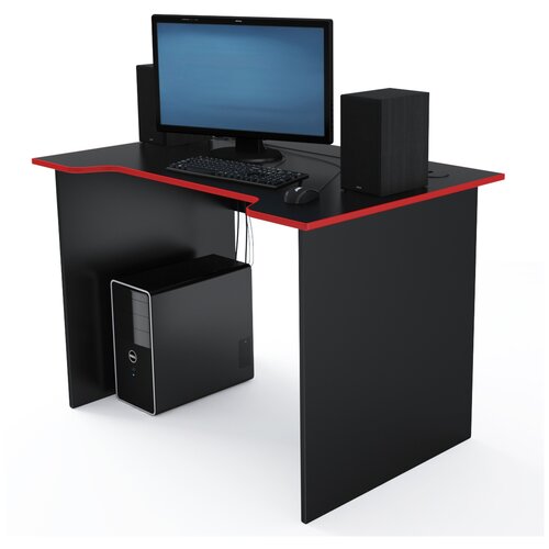 Дизайн Фабрика компьютерный стол Jedi, ШхГхВ: 110х71.6х73.2 см, цвет: черный/красный