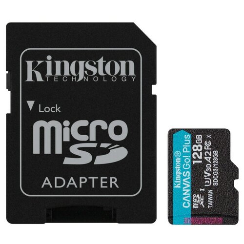 Комплект 2 штук, Карта памяти Kingston Canvas Go! Plus microSDXC UHS-I Cl10 +ад, SDCG3/128Gb