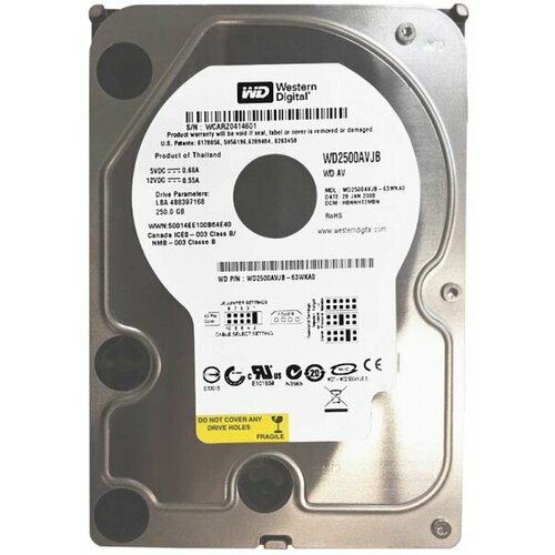 Жесткий диск Western Digital WD2500AVJB 250Gb 7200 IDE 3.5" HDD