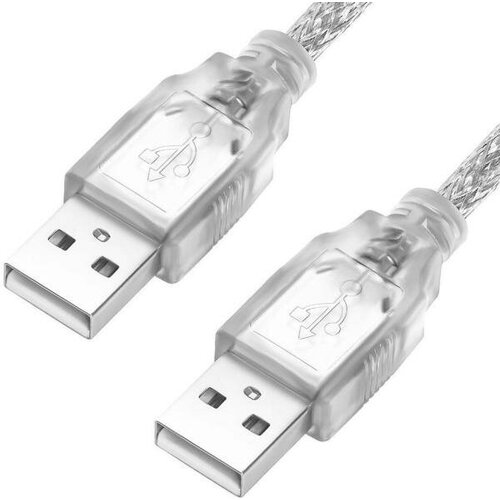 Greenconnect Кабель 1.0m USB 2.0, AM/AM, прозрачный, 28/28 AWG, экран, армированный, морозостойкий, GCR-UM3M-BB2S-1.0m