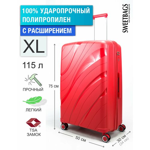 Чемодан , 125 л, размер XL, красный