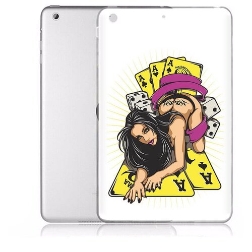 Чехол задняя-панель-накладка-бампер MyPads нарисованная девушка с игровыми картами для Apple iPad Air (2013)-A1474/A1475/A1476 противоударный