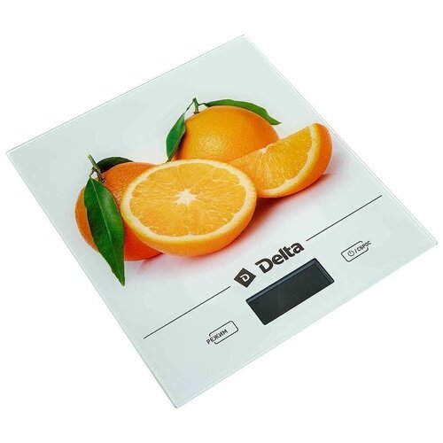 Кухонные весы DELTA КСЕ-28, белый/оранжевый