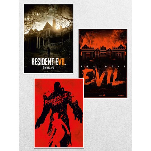 Постеры интерьерные Resident Evil Набор Плакатов 3 шт
