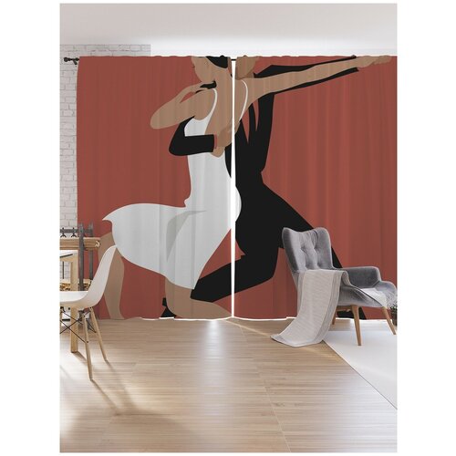 Шторы под лён JoyArty "Танго", серия Oxford DeLux, 340х265 см