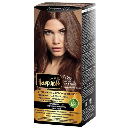 Белита-М Hair Happiness крем-краска для волос, 6.35 золотистый темно-русый, 90 мл