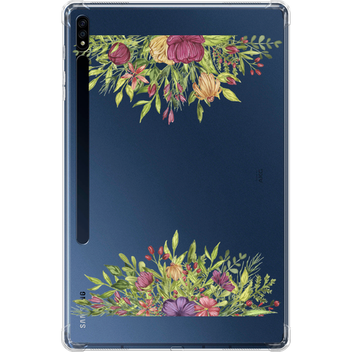 Противоударный силиконовый чехол для планшета Samsung Galaxy Tab S7 Plus/S8 Plus 12.4 Цветочная лужайка