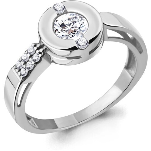 Кольцо Diamant online, серебро, 925 проба, кристаллы Swarovski, фианит, размер 18.5