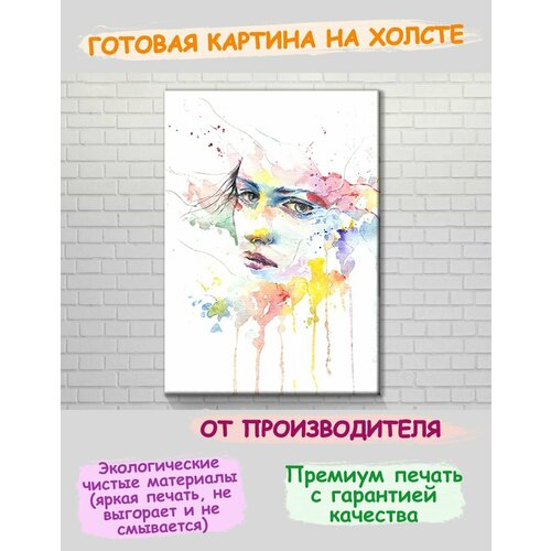 3D картина на холсте с подрамником на стену портрет девушки "Безответная любовь" постер