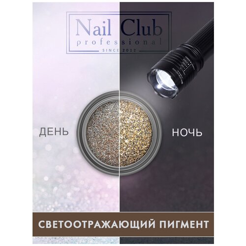 Nail Club professional Светоотражающий пигмент для ногтей Reflex Honey, 1 шт.