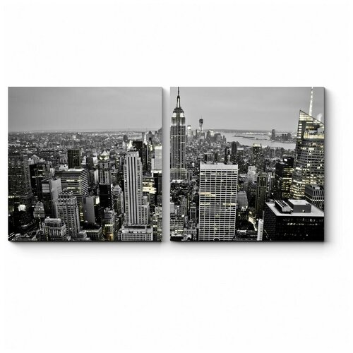 Модульная картина Нью-Йорк в серых тонах70x35
