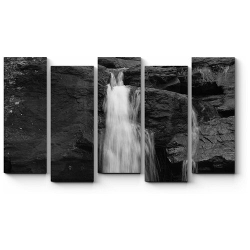Модульная картина Черный камень, белая вода170x98