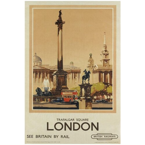 Постер / Плакат / Картина Афиша - London 40х50 см в подарочном тубусе