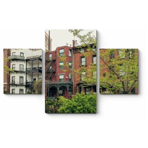 Модульная картина Жилая улица в Бруклин-Хайтс100x65