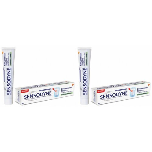 Sensodyne Зубная паста Ежедневная Защита Морозная Мята 65г, 2 шт