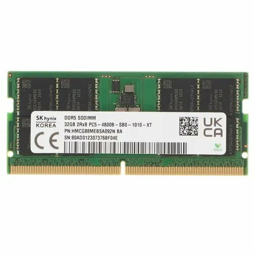 Модуль памяти 32Gb SO-DIMM DDR5 Hynix (PC5-38400, 4800, CL40) 1.1V (HMCG88MEBSA092N)