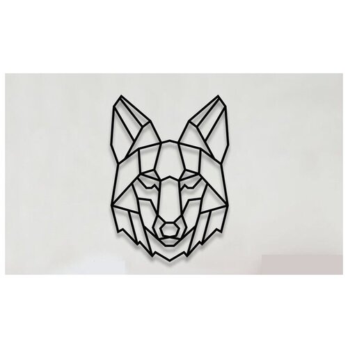 Чертеж, Деревянное панно Геометрический волк, DXF на ЧПУ лазер