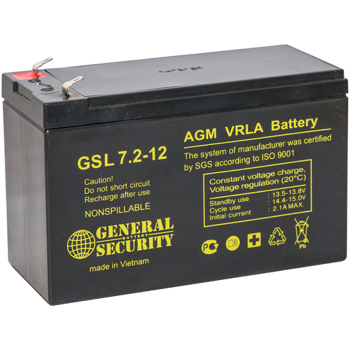 Аккумулятор для ИБП GENERAL SECURITY GSL7.2-12 (12 В / 7,2 Ач)