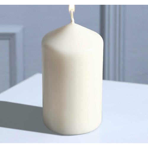 Свеча-столбик интерьерная, белая, 5,5х10 см