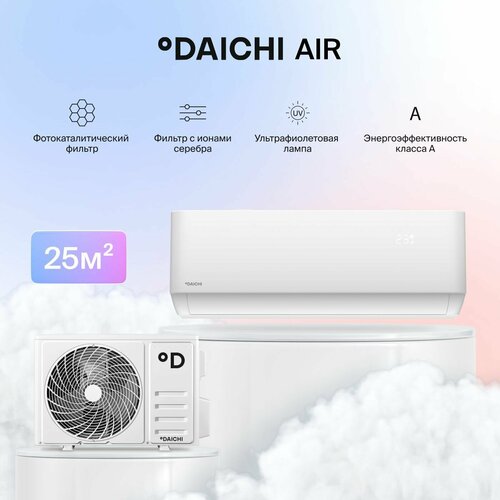 Настенная сплит-система Daichi Air AIR25AVQ1/AIR25FV1, для помещений до 25 кв. м.