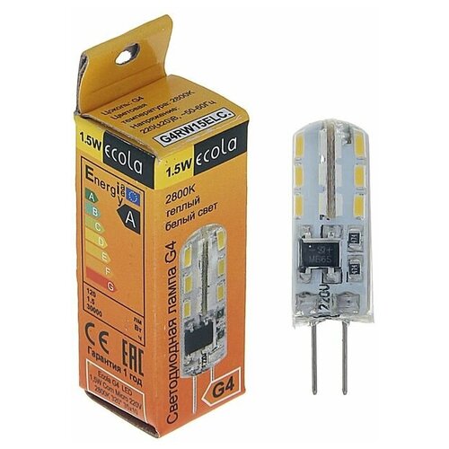 Упаковка светодиодных ламп 10 шт. Ecola G4RW15ELC, G4, corn, 1.5 Вт, 2800 К