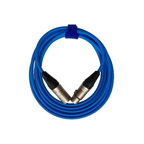 Кабель аудио 1xXLR - 1xXLR GS-PRO XLR3F-XLR3M blue 3.0m