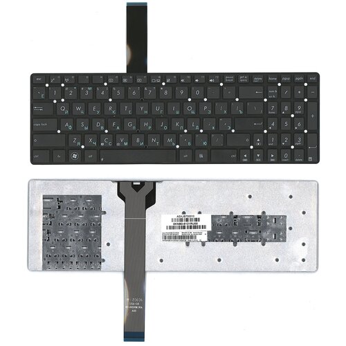 Клавиатура для ноутбука Asus R752LA, русская, черная, плоский Enter