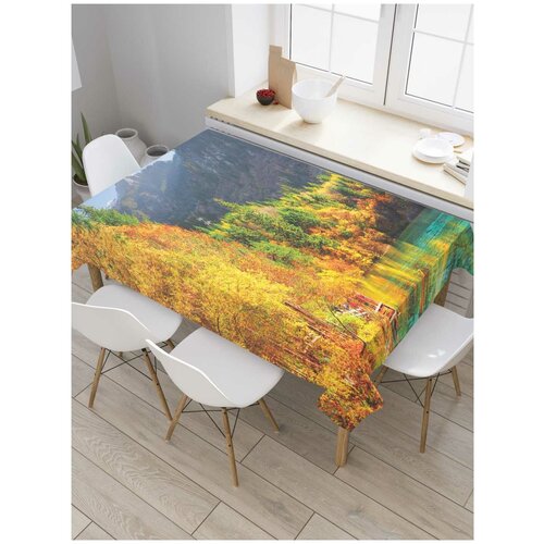 Скатерть прямоугольная JoyArty на кухонный стол "Сочные цвета осенней природы" из оксфорда, 180x145 см