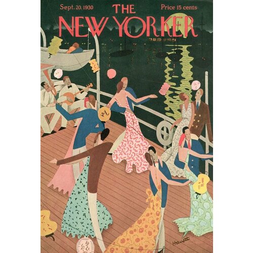 Плакат, постер the new yorker обложка. Нью йоркер на холсте, размер 30х42см